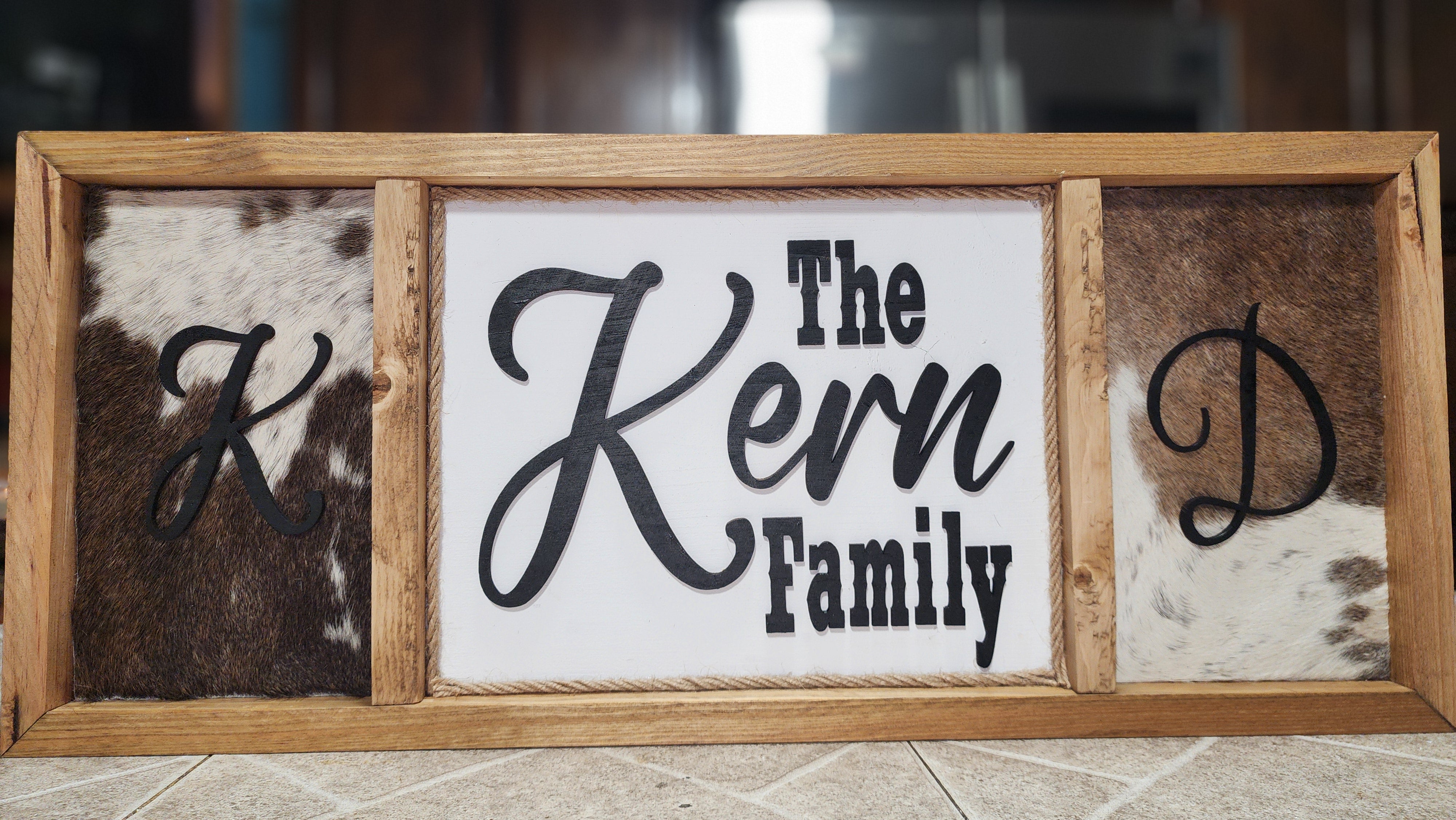 3D Custom Cowhide Sign - Personalized Rustic Decor for Home & Business ...